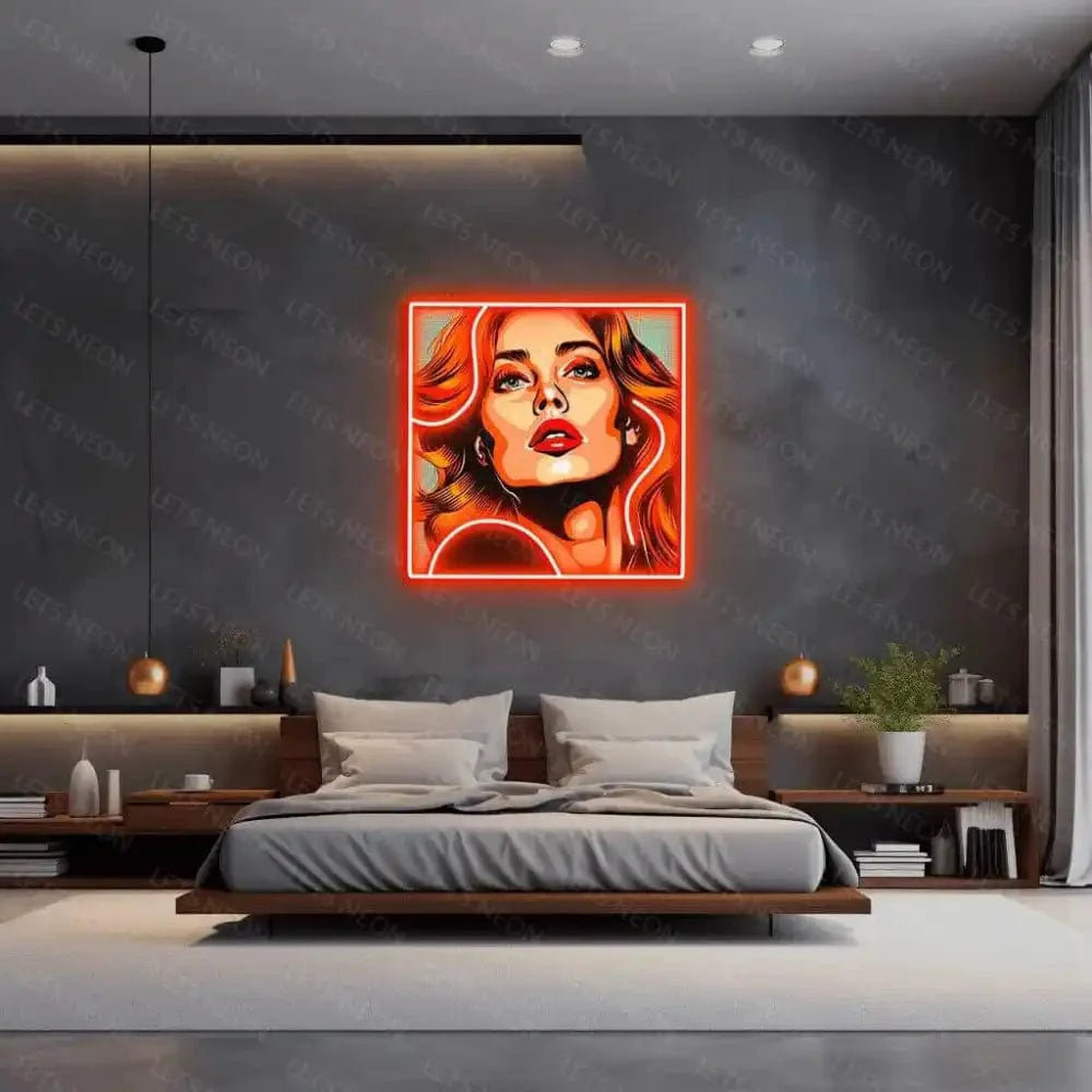 Beautiful Woman UV Print Neon Sign – Lets Neon