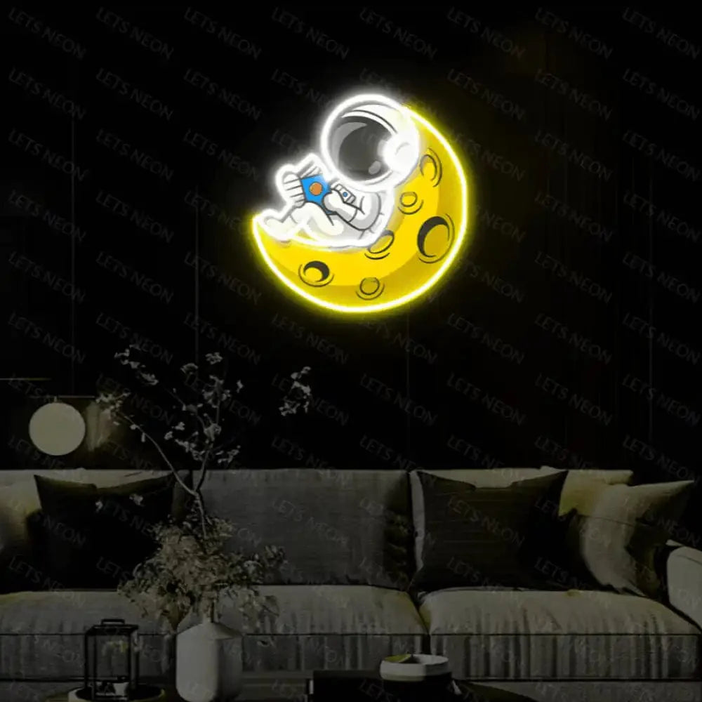 Astronaut Moon UV Neon Sign – Lets Neon